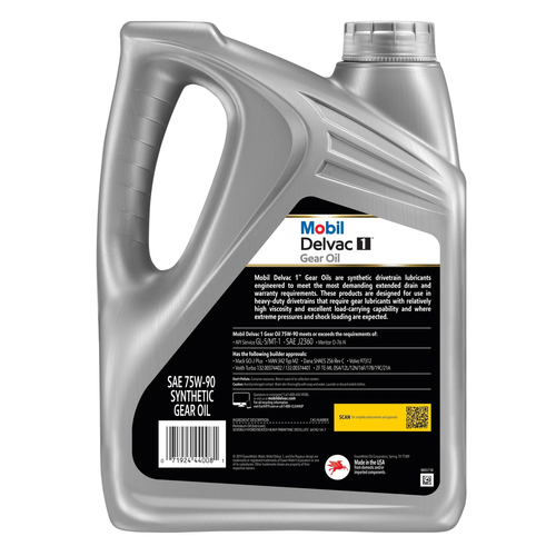Mobil 122035 Delvac 1 Advanced Full Synthetic Gear Lubricant 75W-90, 1 ...