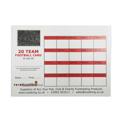 Fundraising Football Scratch Cards (20, 30, 40, 60 & 80 Team) | eBay UK