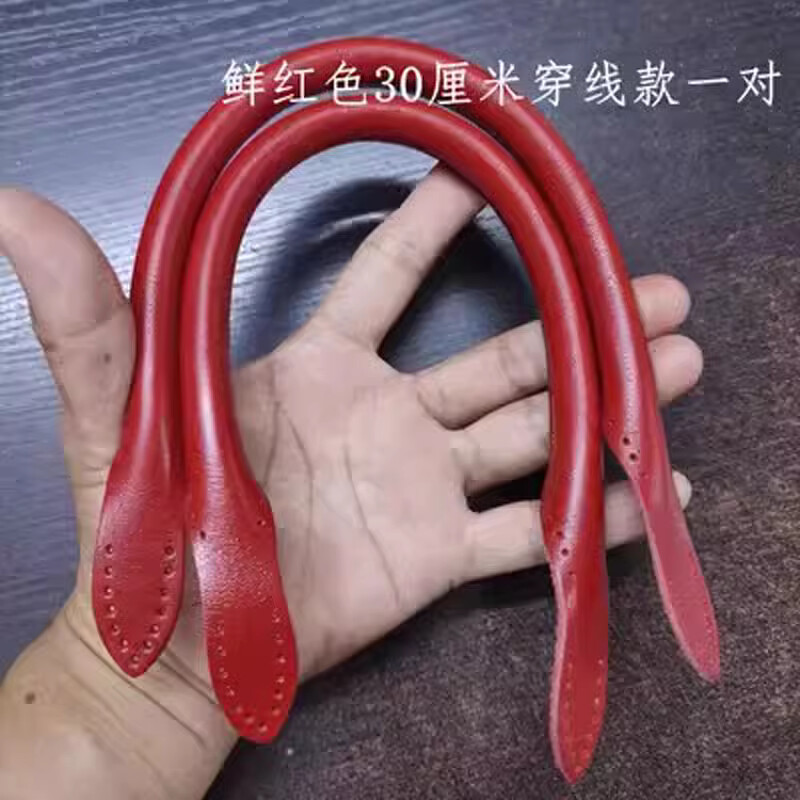 Real Leather Cowhide Replacement Round Handle Strap Sutures Handbag ...