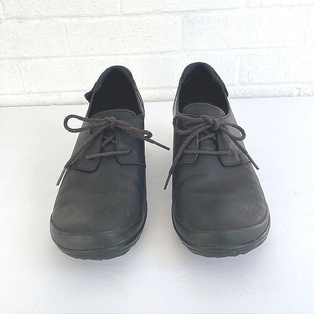 Merrell Women's 8.5 Black Leather Comfort Wedge Oxfords Lace-Up ...
