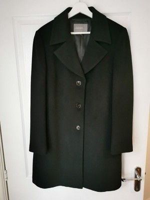 Ladies Jaeger Wool Coat Black Size 14 Fully Lined In Excellent ...