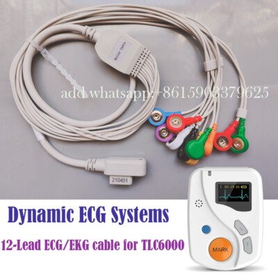 10-Lead ECG/EKG Machine leadwire,Snap,Holter Recorder ECG Monitor Cable ...