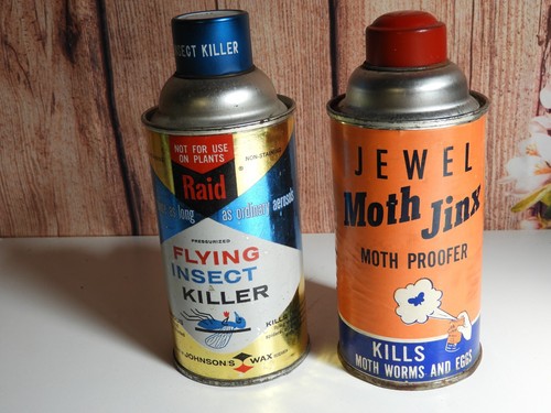 2 Vintage Insect Bug Spray Moth Proofer Cans Empty Raid Jewel | eBay