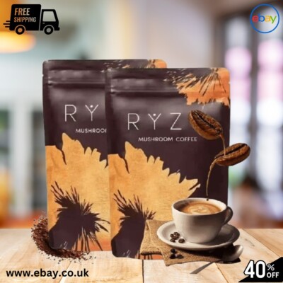 2X US RYZE Mushroom Coffee, 30 Servings Per Pack, USDA Organic, Instant Coffee | eBay