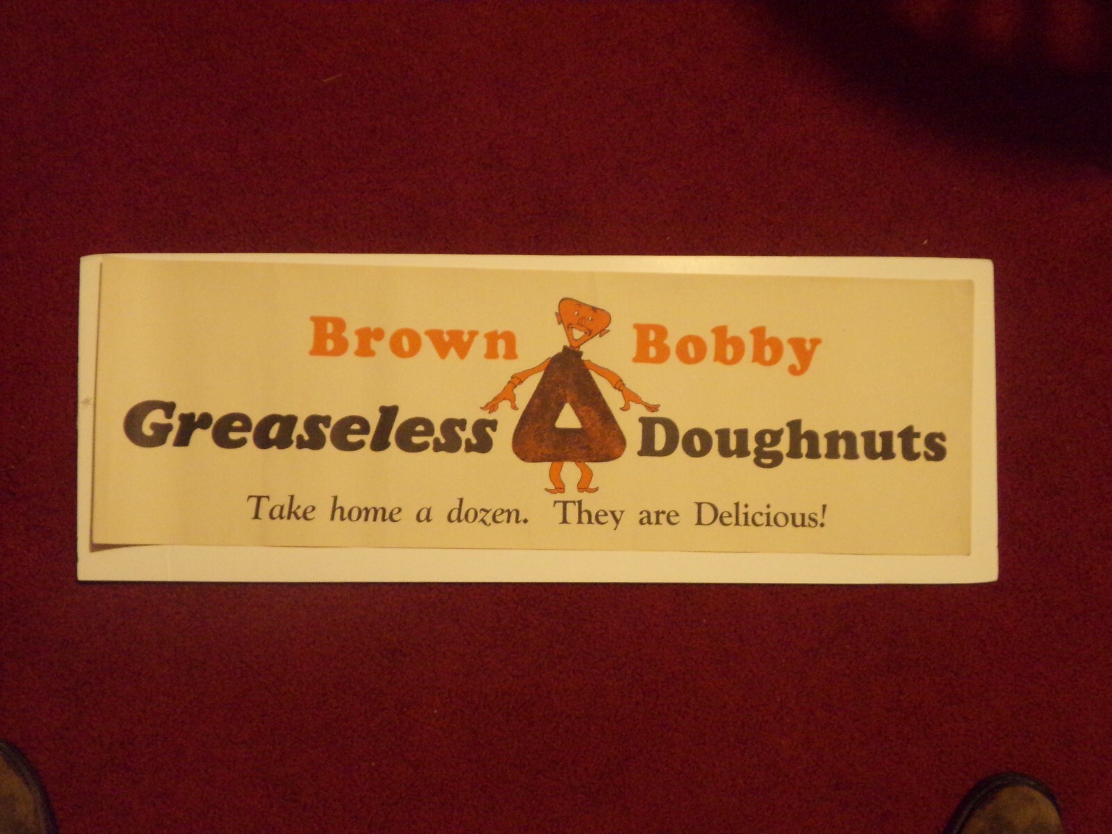 Fabulous Vintage Brown Bobby Greaseless Doughnut Sign | eBay