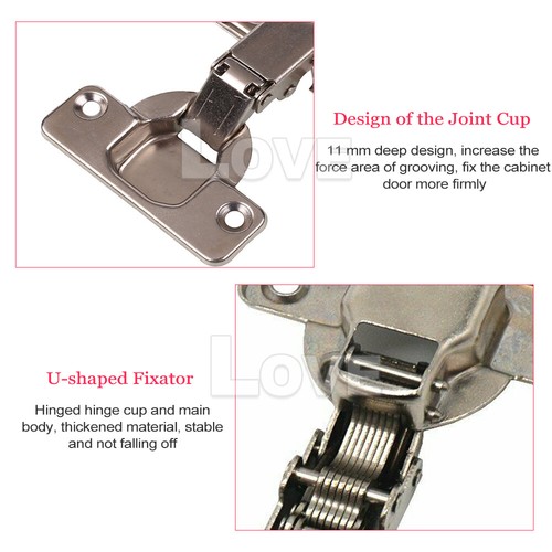 10pc Door Hinge Cabinet Cupboard Hinges Soft Close Half/Full Overlay ...