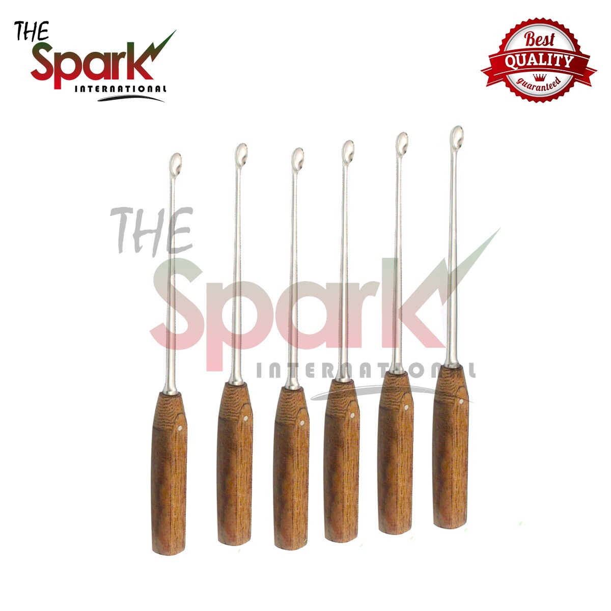 Set of 6 Pcs Halle Bone Curette Fiber Handle Orthopedic Surgical ...