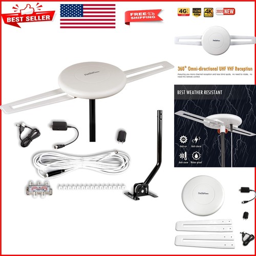 Effortless Setup 360° HDTV Antenna - 150 Mile Range with 4G ...