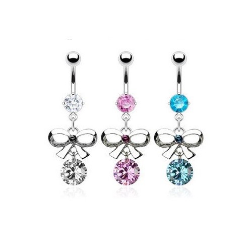 Gem Belly Bar - 200+ Designs/Colours - Belly Button Body Piercing Navel ...