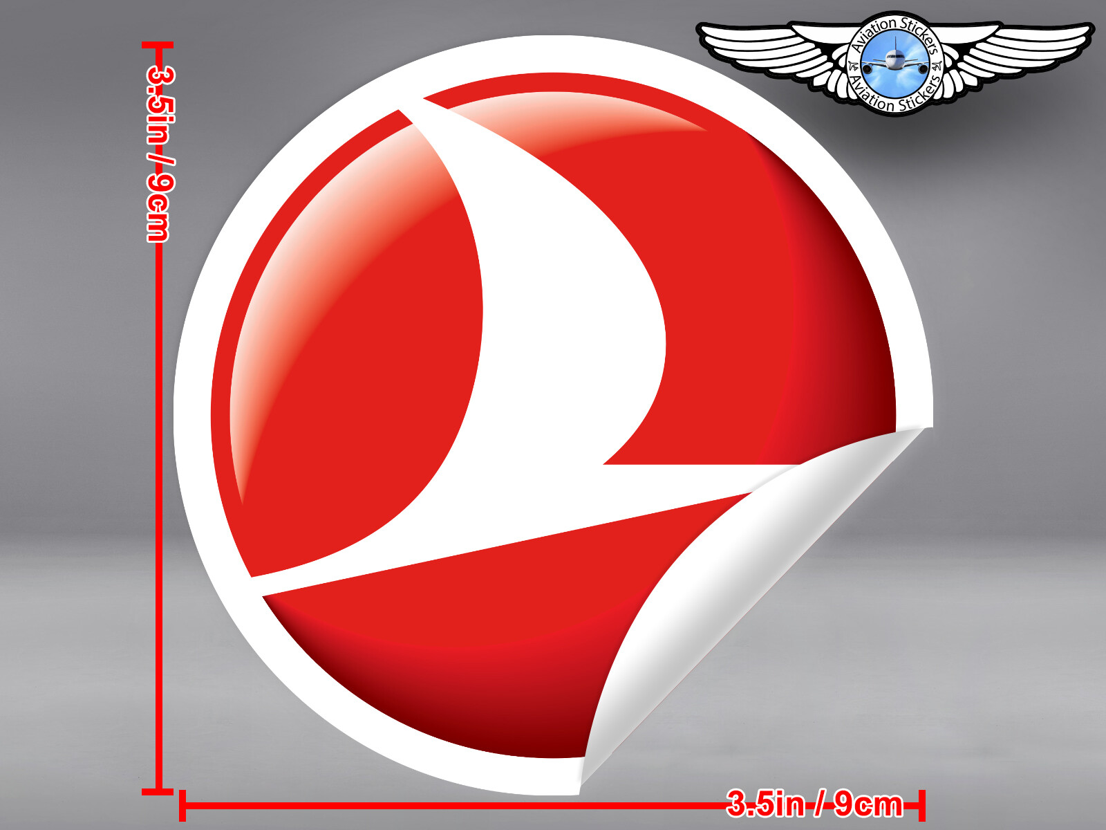 TURKISH AIRLINES ROUND LOGO STICKER / DECAL | eBay