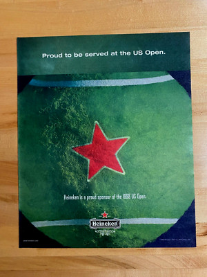 1998 Vintage Print Ad Heineken US Open Sponsor 10"x12" | eBay
