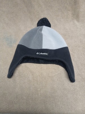 Columbia Winter Hat Beanie With Ear Flaps Black/ Grey Youth Cap | eBay