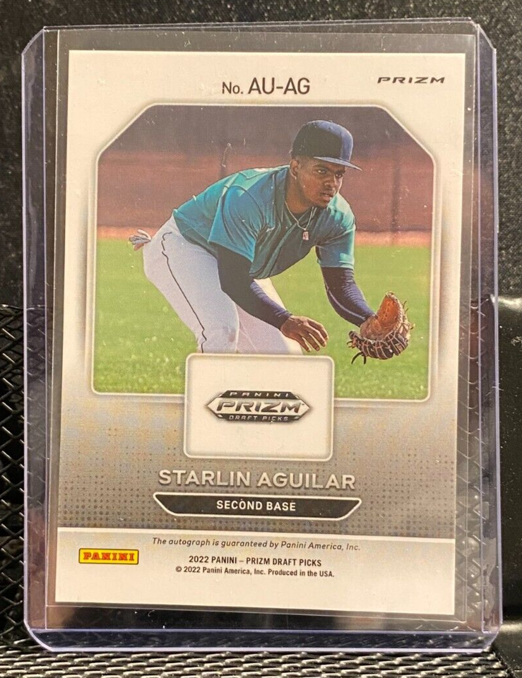 Starlin Aguilar 2022 Prizm Draft Picks Silver Autograph - Mariners/DPL ...