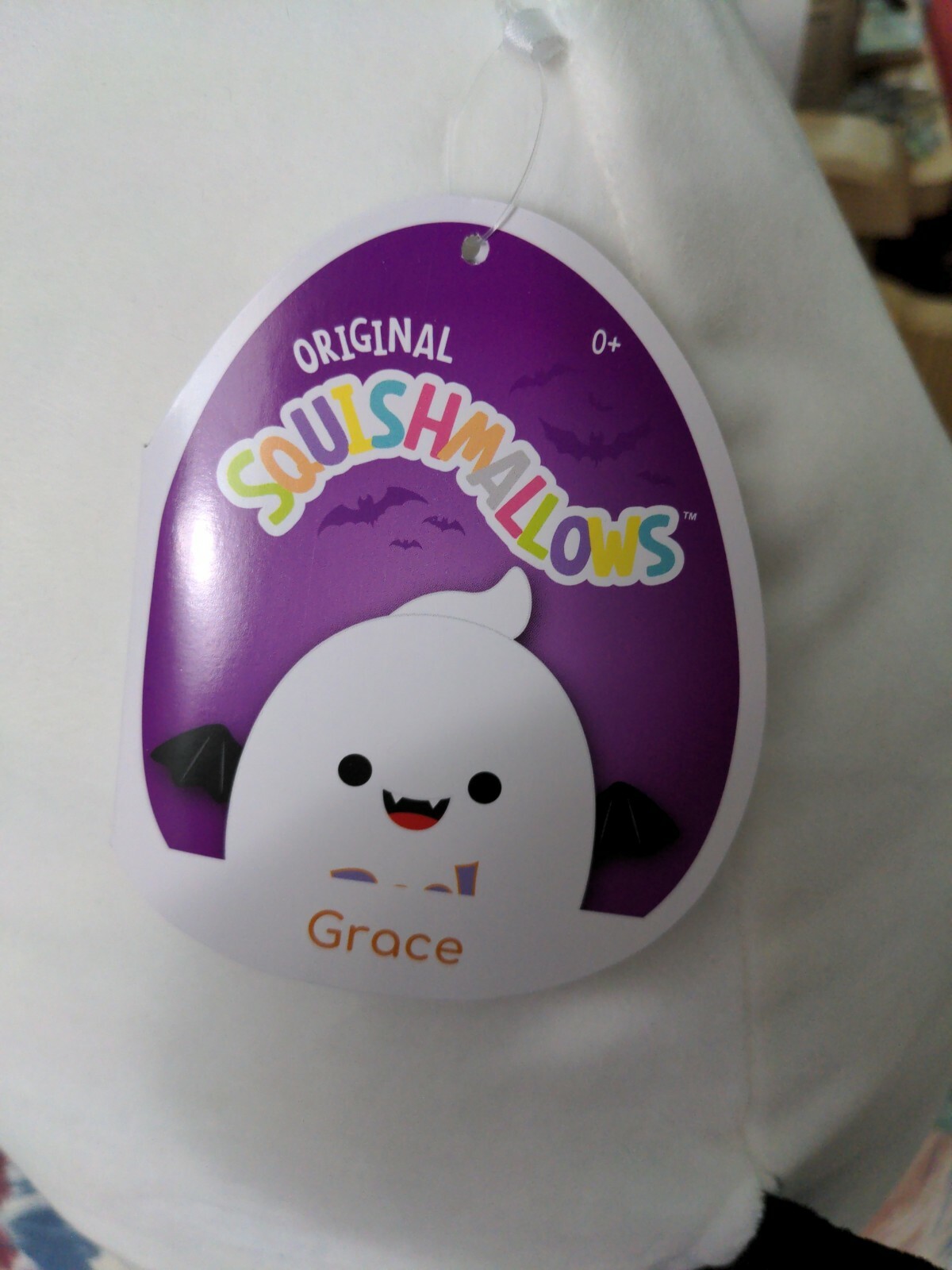 Large 16” Grace Boo White Ghost Squishmallow w/ Bat Wings Halloween ...