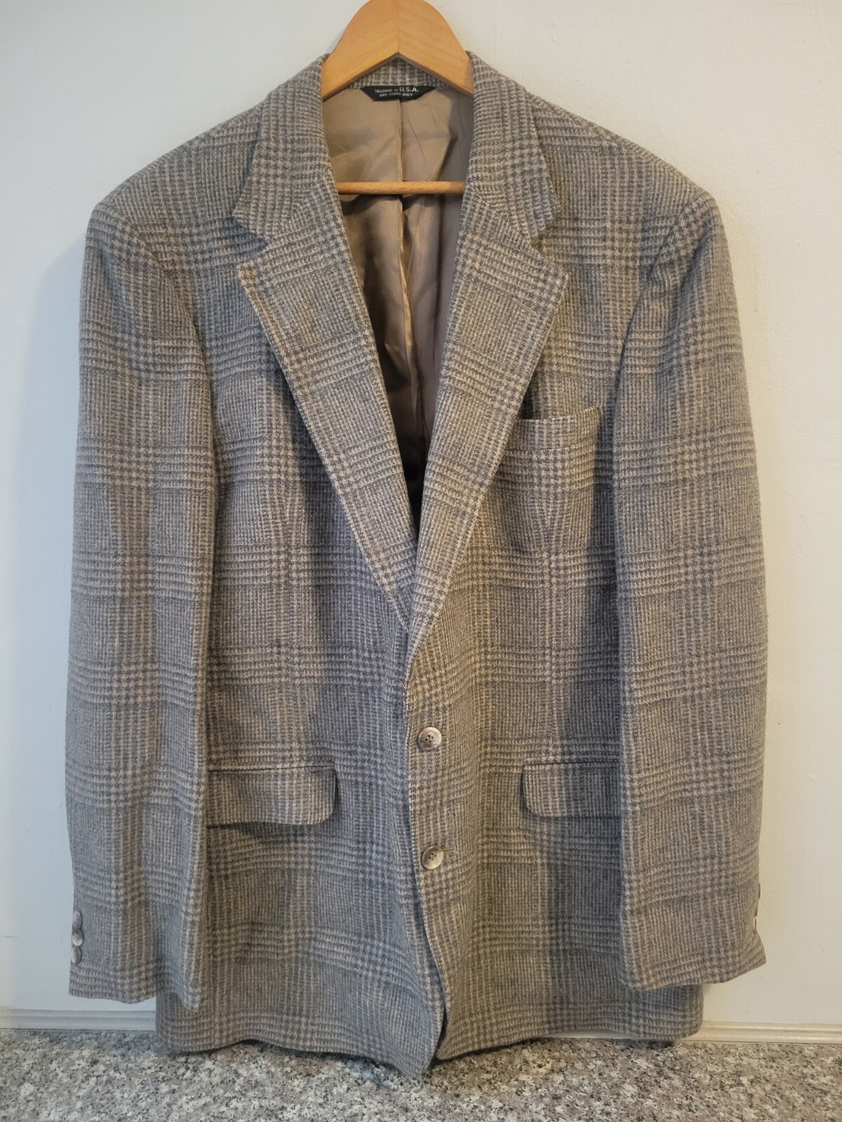 Vintage Cartier 42R Brown Tweed Sports Coat Jacket Bl… - Gem