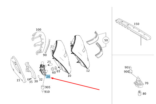 NEW MERCEDES-BENZ S W221 REAR RIGHT TAIL LAMP BULB MOUNT A2218200677 ...