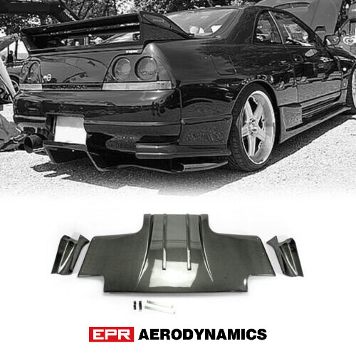 Carbon Glossy TS Style Fit For Nissan Skyline R33 GTR Type 2 Rear ...
