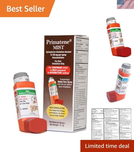 Compact Epinephrine Asthma Inhaler - 60 Metered Sprays for Quick Relief ...