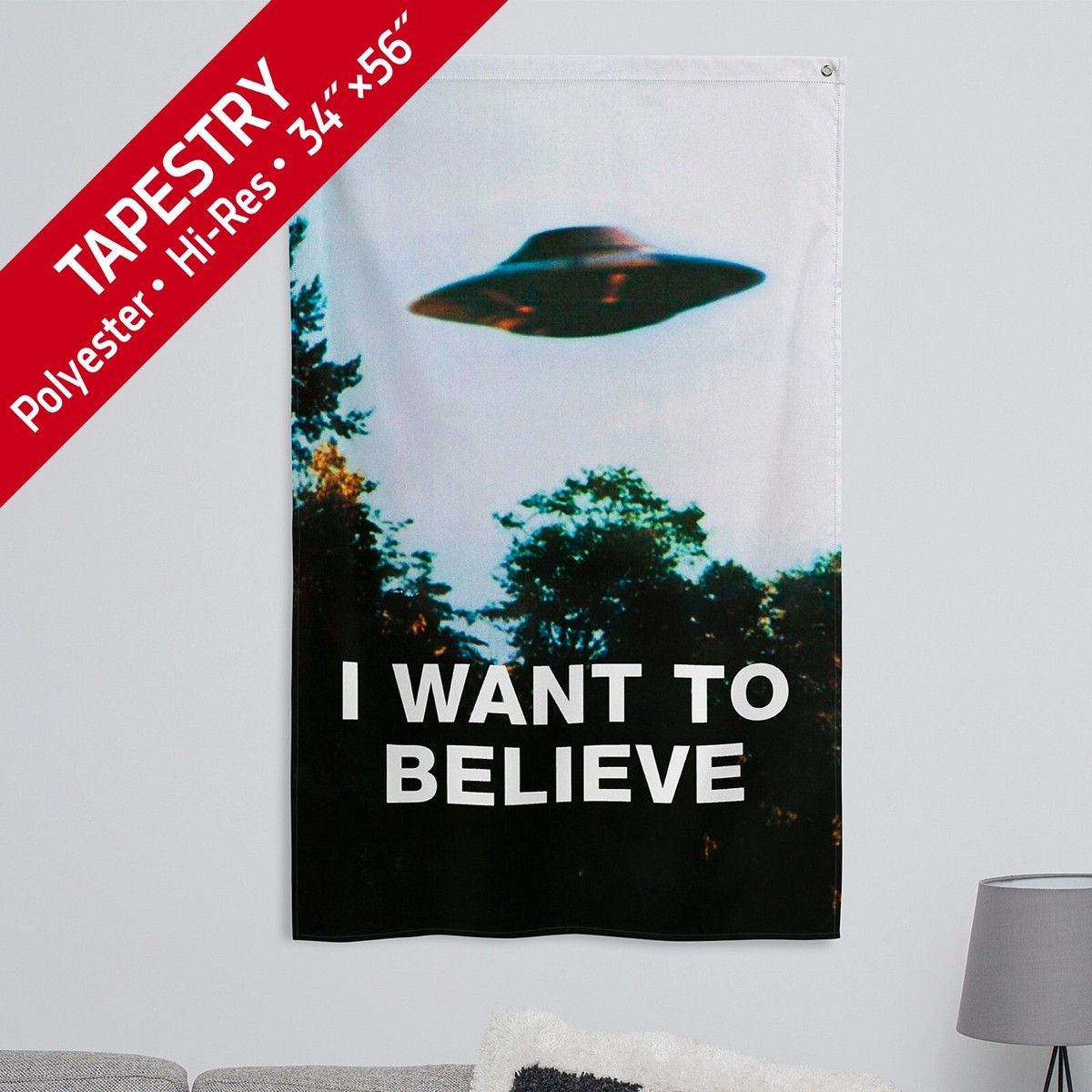 I Want To Believe Original Poster Sci Fi Art UFO PRINT 'I Want To