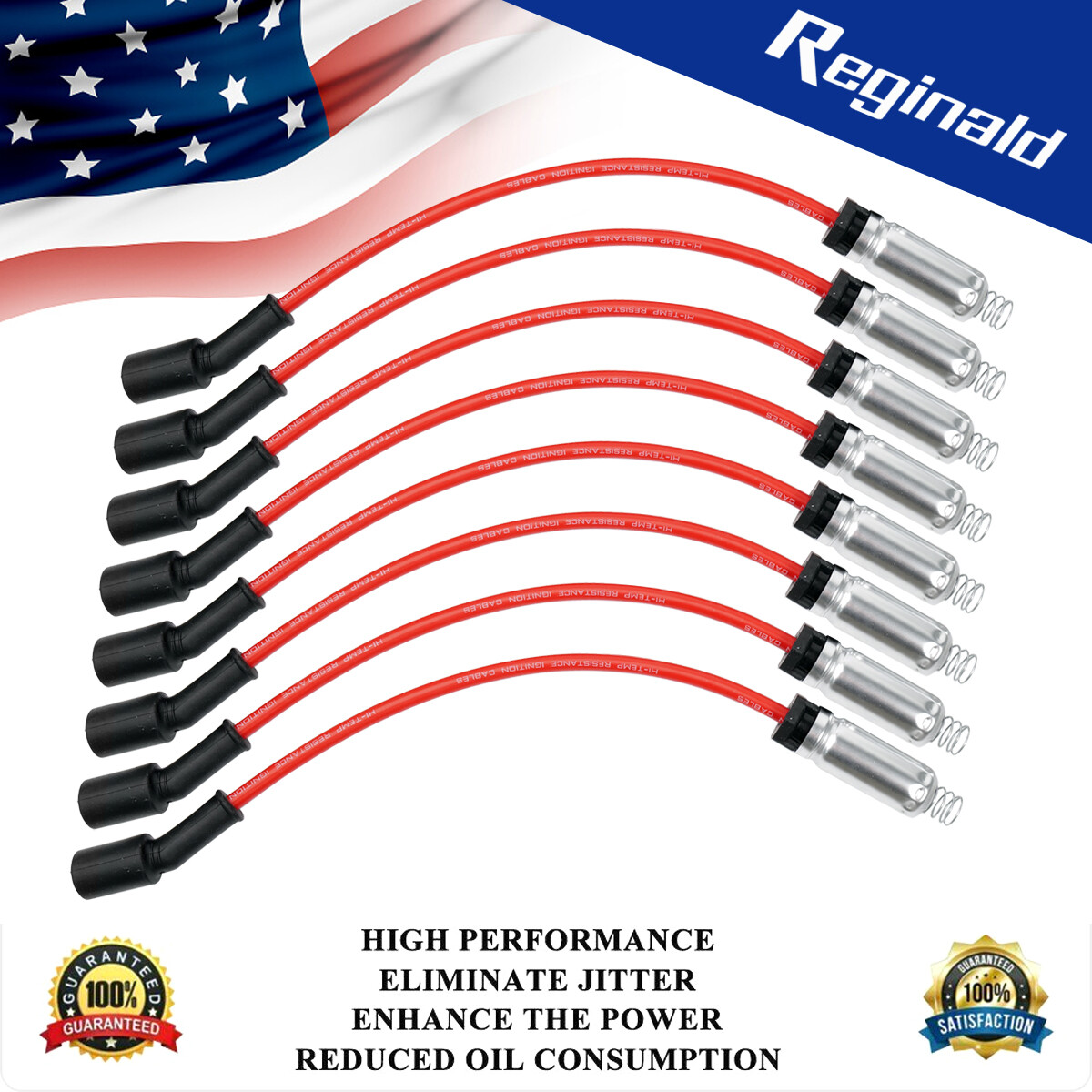 8PCS Spark Plug Wires w/ Heat Shield For CHEVY GMC 1999-06 4.8L 5.3L 6L ...