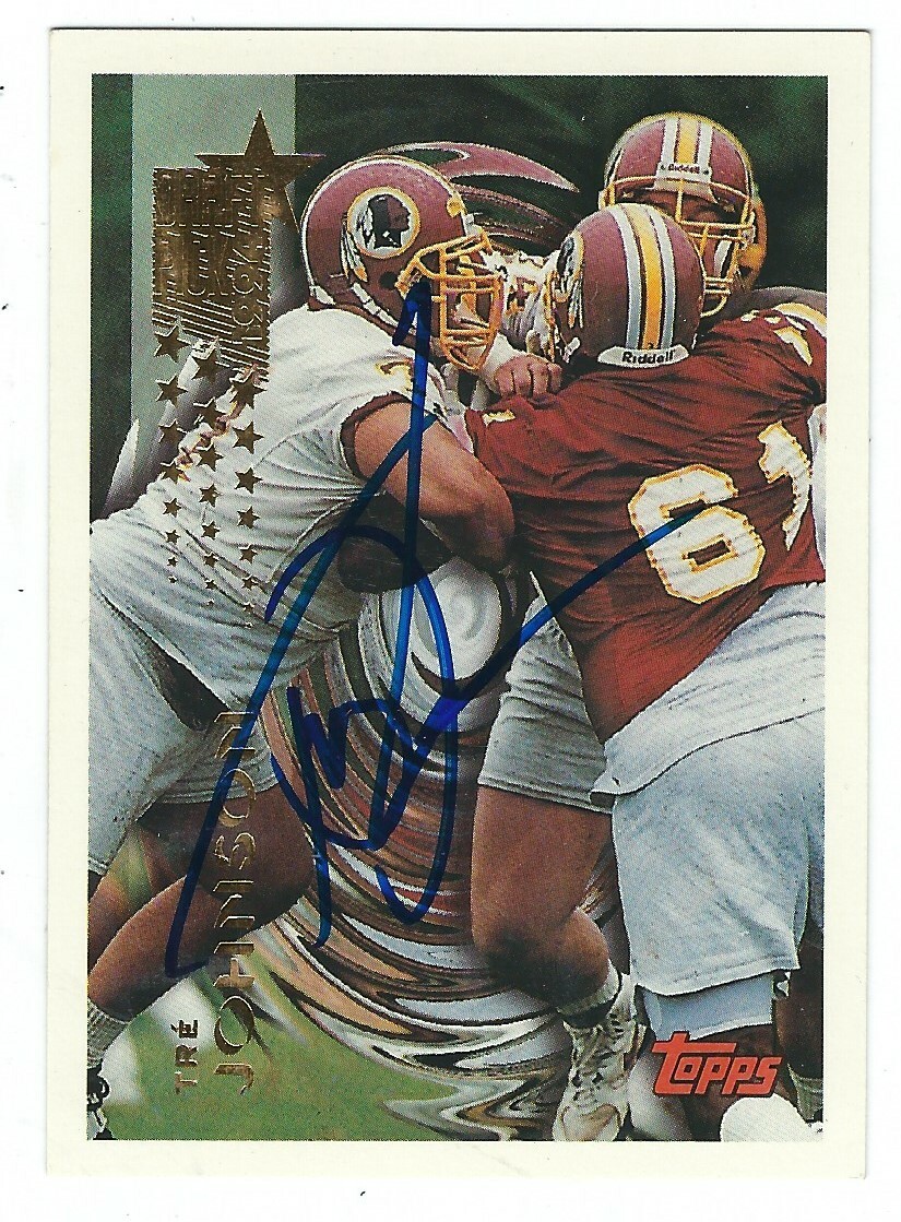 Signed TRE JOHNSON Washington Redskins 1994 Topps Autographed Card #97 ...