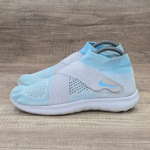 Nike Free RN Motion Flyknit 2017 Women's Size 8 Blue Gray Shoes (880846 ...
