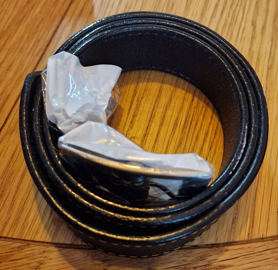 Black Genuine Leather Belt 32-34 Waist Men's Belt Size 34-36 | eBay UK