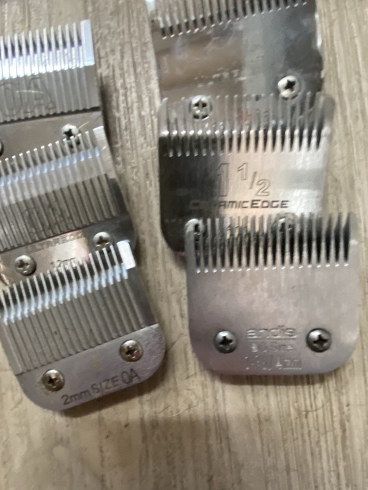 Oster Andis Clipper Blade Lot Excel 2 Speed Attachment Blades Used ...