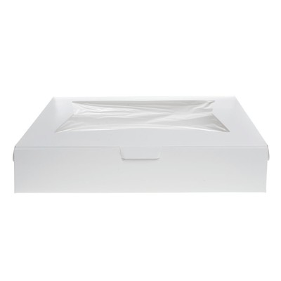 Half Size Sheet Cake Box with Window One-Piece White - 19"L x 14"W x 4 ...