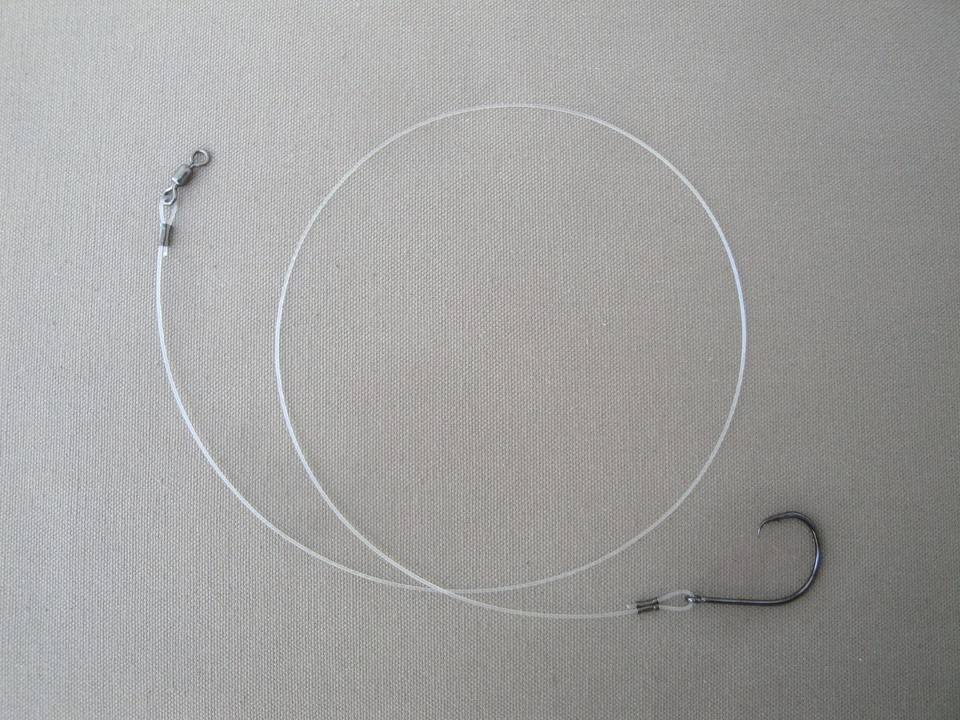 (2-PACK) FLUOROCARBON MUSKY / PIKE CIRCLE HOOK SUCKER RIGS - NON OFFSET ...