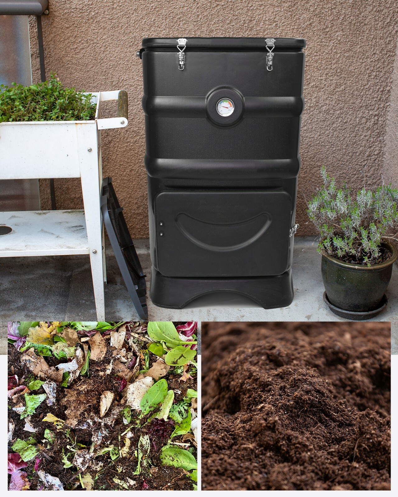 SQUEEZE master Thermal Compost Bin-Large Compost Bin Outdoor-110L /29 ...