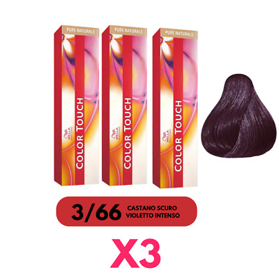 X3 Wella Color Touch 3/66 Chestnut Dark Violet Intense Color Semi ...