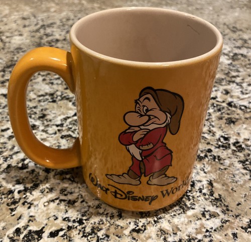 Walt Disney World Grumpy Coffee Mug Orange Snow White Disney Parks | eBay