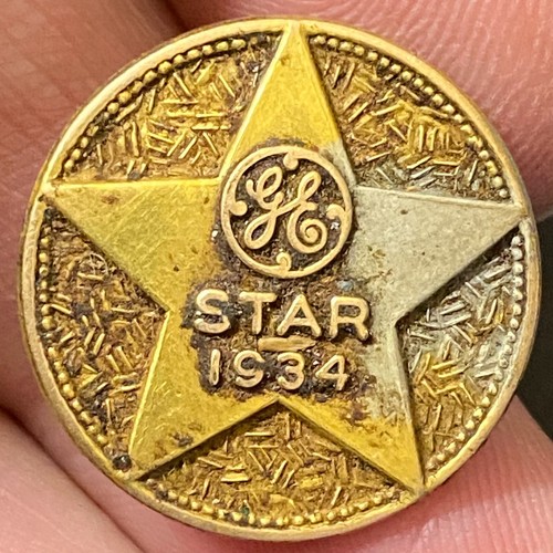 General Electric "GE Star 1934" Brass? Award Lapel Pin Vintage 19mm ...