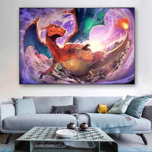 Charizard PokeArt Canvas Poster Anime wall Art home decor | eBay