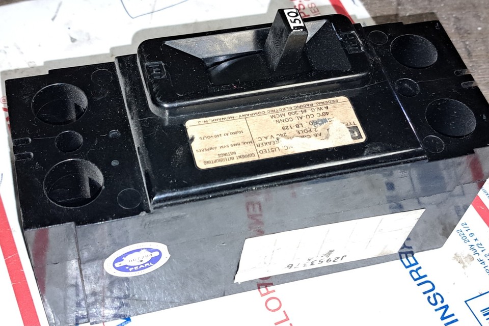 FEDERAL PACIFIC FPE TYPE NEJ 150AMP 240VAC 2POLE CIRCUIT BREAKER ...