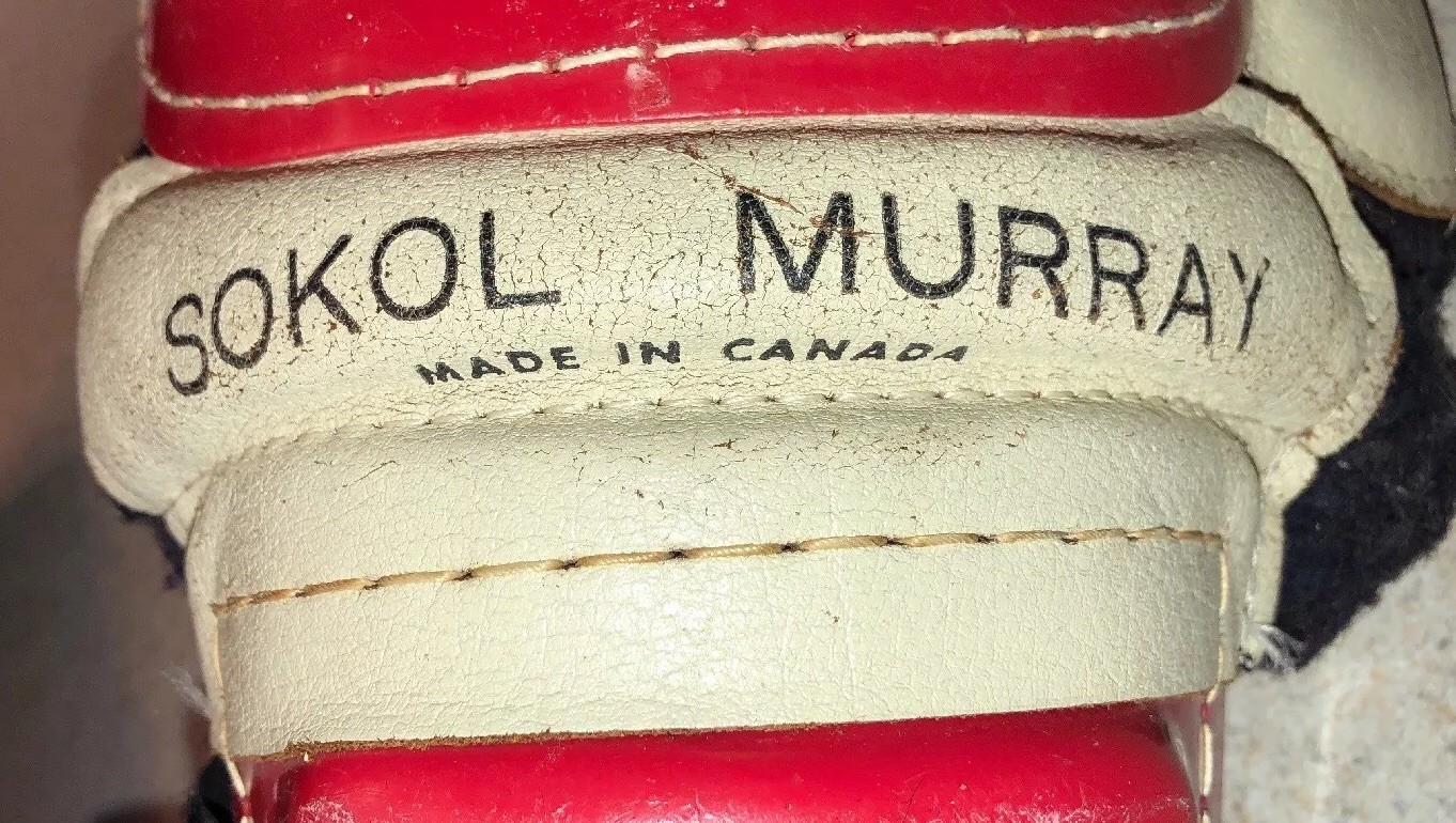 Sokol Murray Hockey Shin Guards Red & White Made in Canada vintage ...