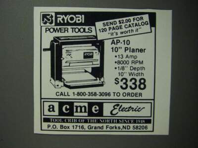 1989 Ryobi AP-10 10" Planer Ad - Ryobi Power Tools | eBay