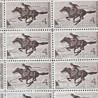 MNH - 1960 Pony Express Sheet of 50 US 4 Cent Stamps Scott #1154 | eBay