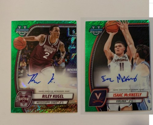 2025 Bowman Chrome U lot #91 Isaac McKneely, #70 Riley Kugel Green ...