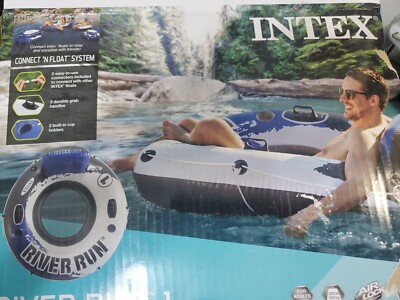 Intex River Run 1 Person Inflatable Lounge Rafting Tube Water 53in ...