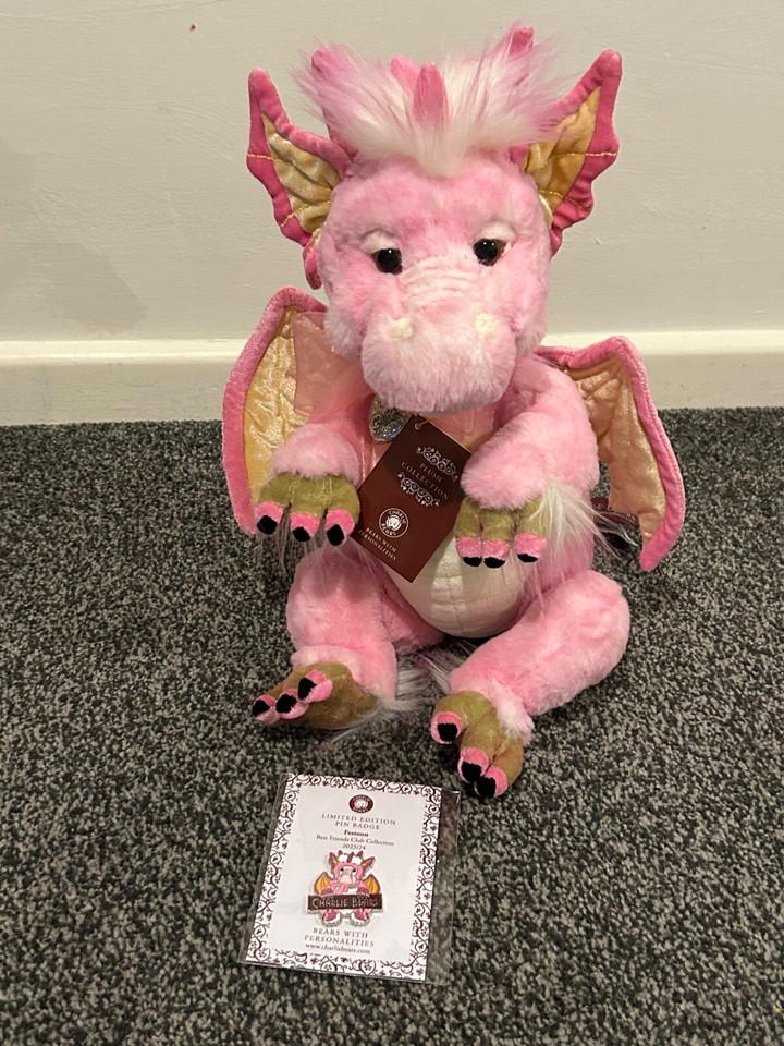 Charlie Bears Festoon Dragon Best Friends Club Bear. & Pin + 2025 ...