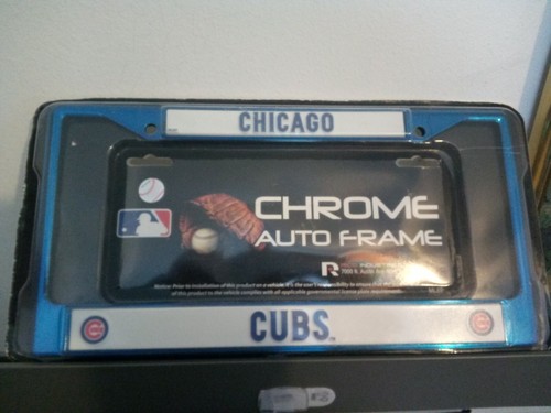 Chicago Cubs Metal License Plate Frame “Blue Chrome” | eBay