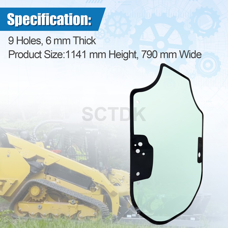 Cabin Front Door Glass for CAT D Series Skid Steer 345-6230 3456230 ...