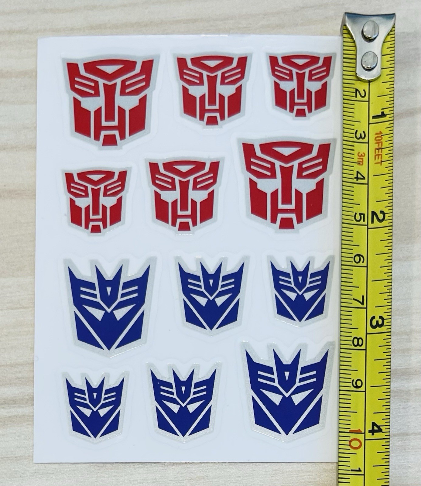 Transfer Decals Autobot Decepticon Logo Sticker Set - Silver Background ...