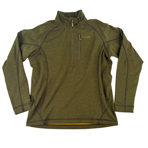 Rab Thermic 1/4 Zip Fleece Pullover Men L Green Hiking Climbing ...