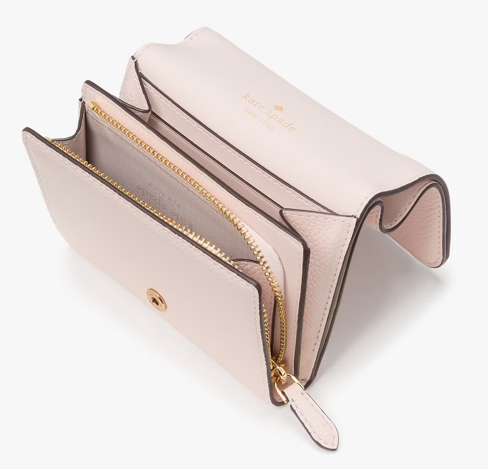 Kate Spade Kayla Embellished Spade L-Zip Wallet KK113 Light Pink ...