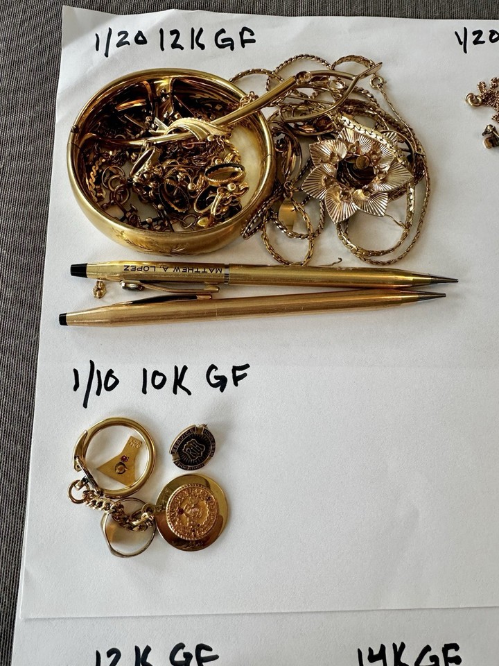248 Grams Gold Filled Jewelry Scrap Recovery Lot CLEAN No Stones 10K ...