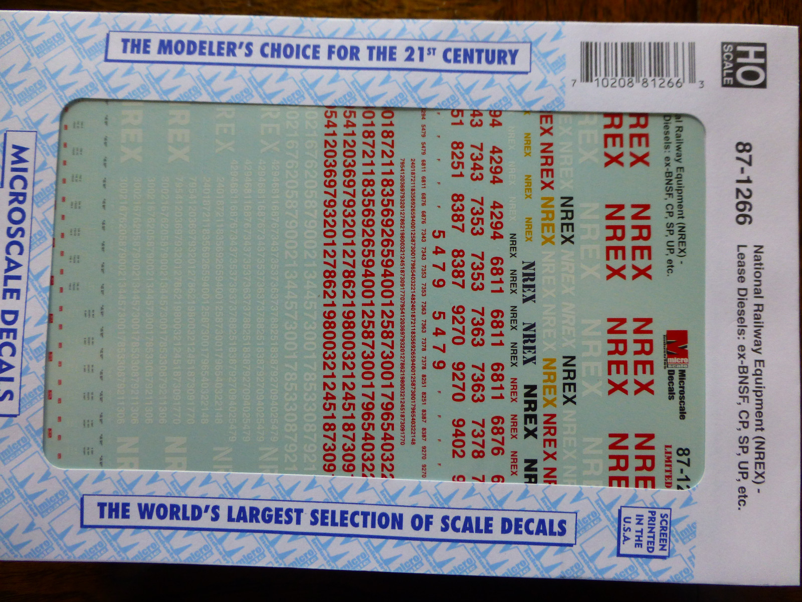 Microscale Decal HO #87-1266 NREX Lease Diesels: ex-BNSF, CP, SP, UP, etc | eBay