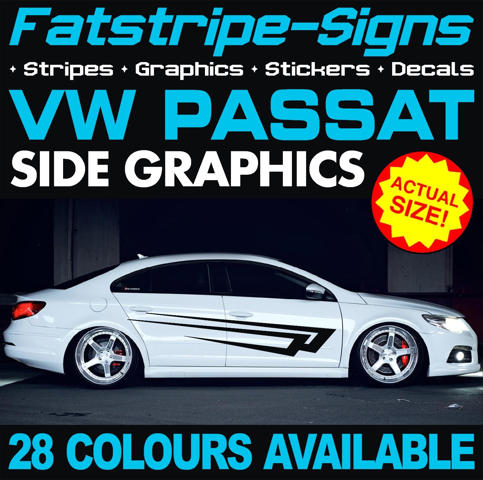 to fit VW PASSAT GRAPHICS STICKERS STRIPES DECALS V DUB GTI R36 TDi CC ...
